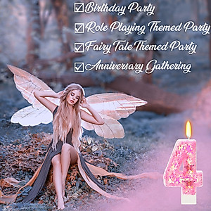 FAMGift Birthday Candles - Number 4 Candle, Butterfly Birthday Candles for Cake, Birthday Party Decorations, Theme Party Supplies, Wedding Cake Topper, Anniversary Party Decor