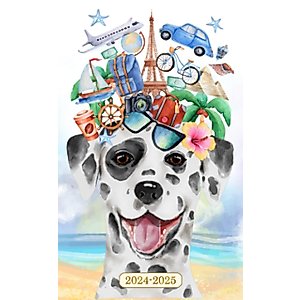 2024-2025: 2 Year Monthly Pocket Planner 24 Months JANUARY to DECEMBER Personalized Plan & Organizer Schedule, Appointment Book Small Size for Purse with Cute Dalmatian Cover