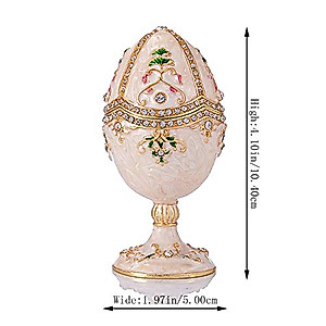 QIFU-Hand Painted Enameled Faberge Egg Style Decorative Hinged Jewelry Trinket Box Unique Gift For Home Decor …