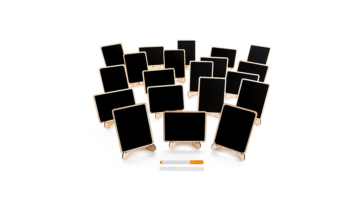 Mini Wood Chalkboards – 20-Pack for Weddings & Events