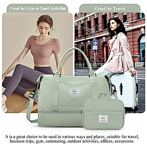 Weekender Bags for Women,Personal Item Travel Bag with Shoes Compartment,Overnight Travel Duffel Bag with Toiletry Bag