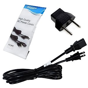 HQRP 10ft AC Power Cord for Yamaha RX-A710 Receiver, Mains Cable plus HQRP Euro Plug Adapter