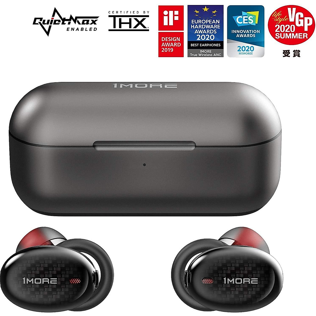 1MORE True Wireless Earbuds Active Noise Cancelling, Hi-Res ENC Bluetooth Earphone, THX Certified Wireless Charging Headphone, 15Mins Fast Charge, 65H