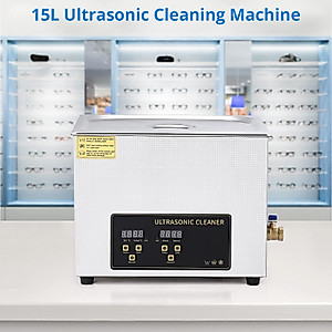 Aprafie Ultrasonic Cleaner, 360W 15L Ultrasonic Jewelry Cleaner Machine with Digital Timer Heater and 304 Stainless Steel for Dentures Glass Industrial Parts Carburetor Circuit Board