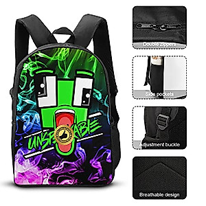 Uqesjik 3Pcs Backpack Set Bookbag Lightweight Laptop Backpack Insulated Lunch Box Cute Pencil Case Daypack Shoulder Bags
