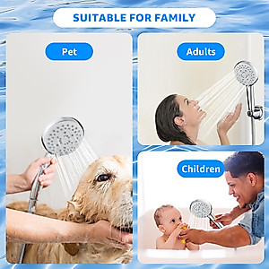 WaterSong Shower Head with Handheld, 3 Spray Mode High Pressure Handheld Shower Head with 79" Extra Long Stainless Steel Hose & Adjustable Bracket, Brushed Nickel