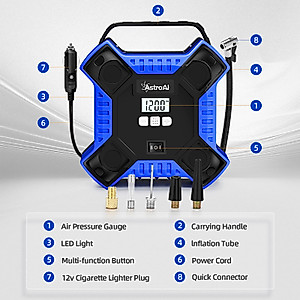 AstroAI Air Compressor and AstroAI AC to DC Converter 10A