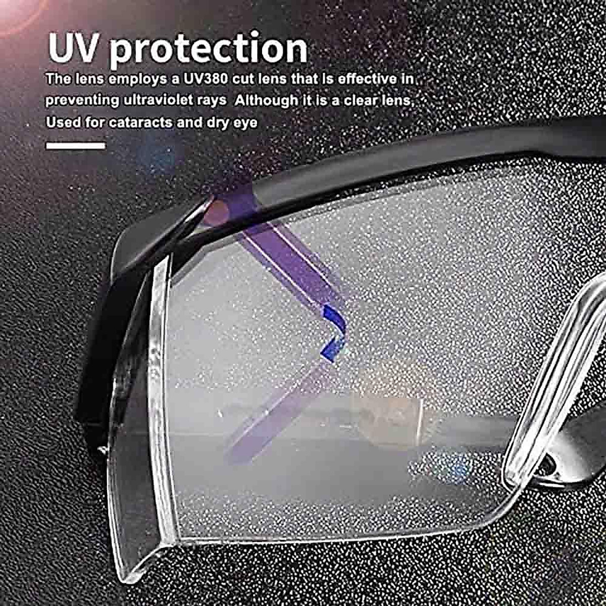 5 PACK Safety Glasses Safety Goggles for Men Women Clear Z87 Anti-fog Wide Vision Safety Glasses Over 5.3'' Eyeglasses, UV 400 Blocking Protection Eyewear Adjustable Temples Eye Shied for Nurse
