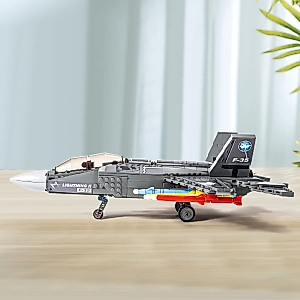 DAHONPA F-35 Lightning II Fighter Military Army Airplane Building Bricks Set, 867 Pieces Air-Force Build Blocks Toy, Gift for Kid and Adult