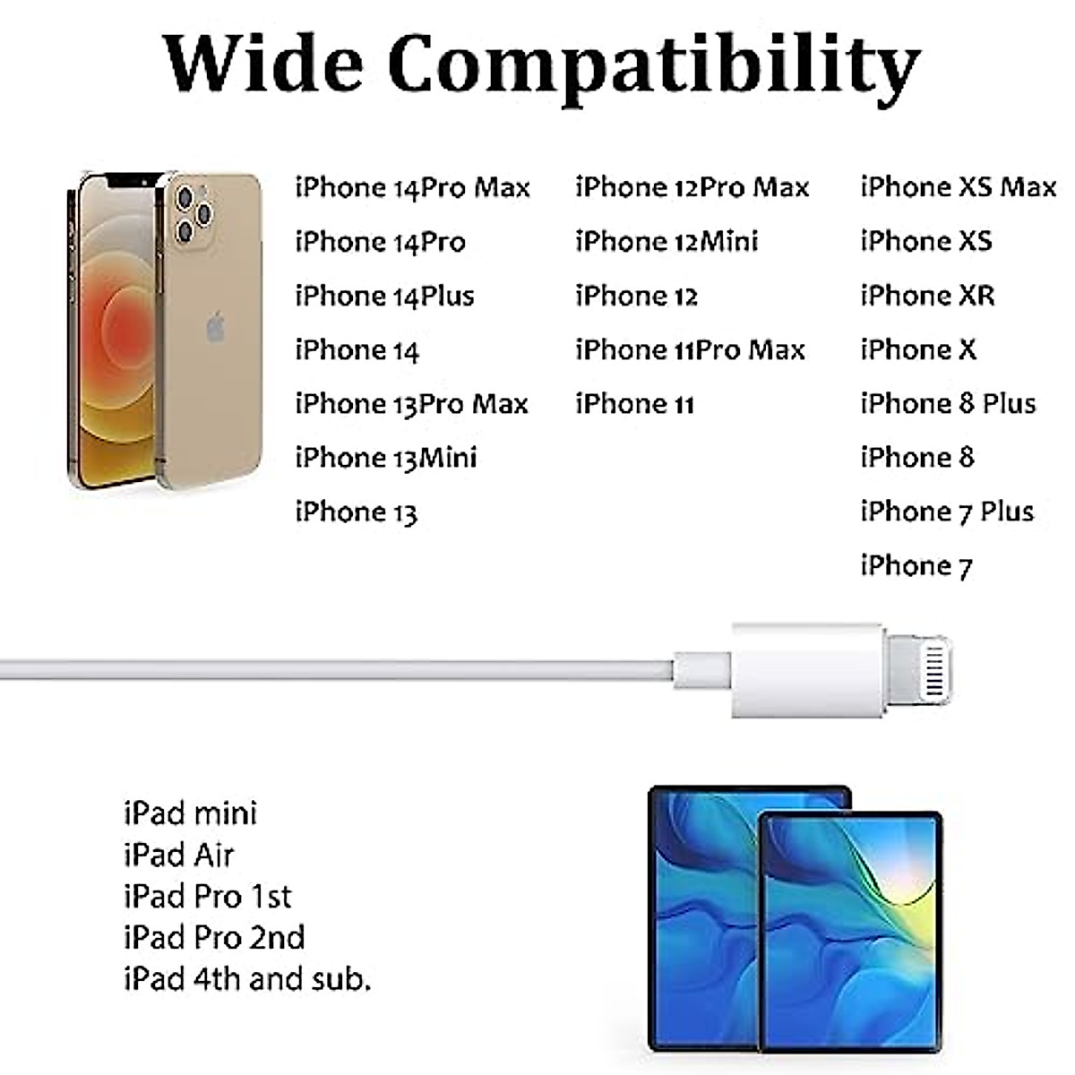 2 Pack-Apple Earbuds/iPhone Headphones/Wired Earphones/Lightning Headsets[Apple MFi Certified](Built-in Microphone & Volume Control) Compatible with iPhone 14/13/12/11/XS/X/8/7 Support All iOS System