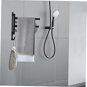 Amosfun Rotating Towel Shelves Hand Towel Racks for Bathroom Towel Hanging Shelf Hand Towel Holder Towel Rack for Kitchen Bathroom Towel Holders Towel Rod Black Stainless Steel