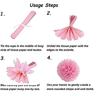 Pink and Gold Birthday Decoration, Happy Birthday Banner, Tissue Flower, Party Balloons for 16th 18th 21st 30th 50th 60th Birthday Party Decoration Supplies for Women Girls