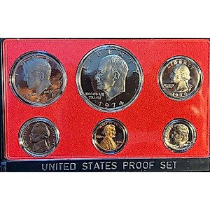 1974 S US Proof Set in Mint Packaging (includes Ike Dollar) Dollar, Half dollar, Quarter, Dime, Nickel, Cent US Mint Proof