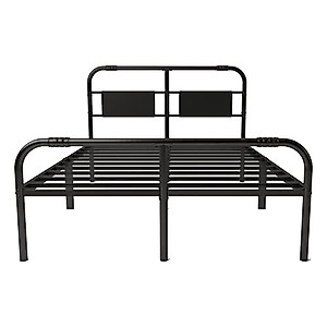Emiosmt California King Bed Frames with Headboard and Footboard 14 Inch Tall,Heavy Duty 2500lbs Steel Slat Support Metal Platform,No Box Spring Needed,Easy Assembly,Round Tube,Cal King Frame