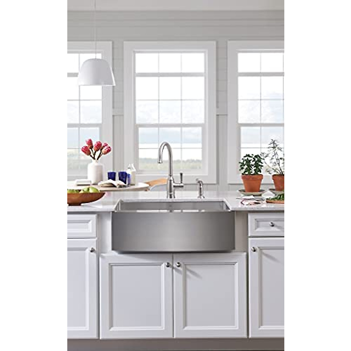 Moen G18121 1800 Series 30-Inch X 21-Inch Stainless Steel 18 Gauge Single Bowl Farmhouse Kitchen Sink