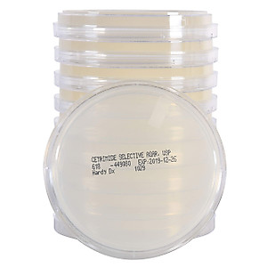 Cetrimide Select Agar, for The Cultivation and Isolation of Pseudomonas, USP, 26ml Deep Fill, 15x100mm Plate, Order by The Package of 10, by Hardy Diagnostics