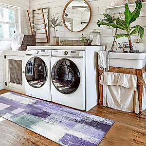 Purple Kitchen Rug, Purple Abstract Art Kitchen Rugs, Kitchen Mats for Floor, Kitchen Organization Non-Slip Kitchen Mat, Anti-Fatigue Mat Home Decor Kitchen Floor Mats, Purple Kitchen Decor Runner Rug