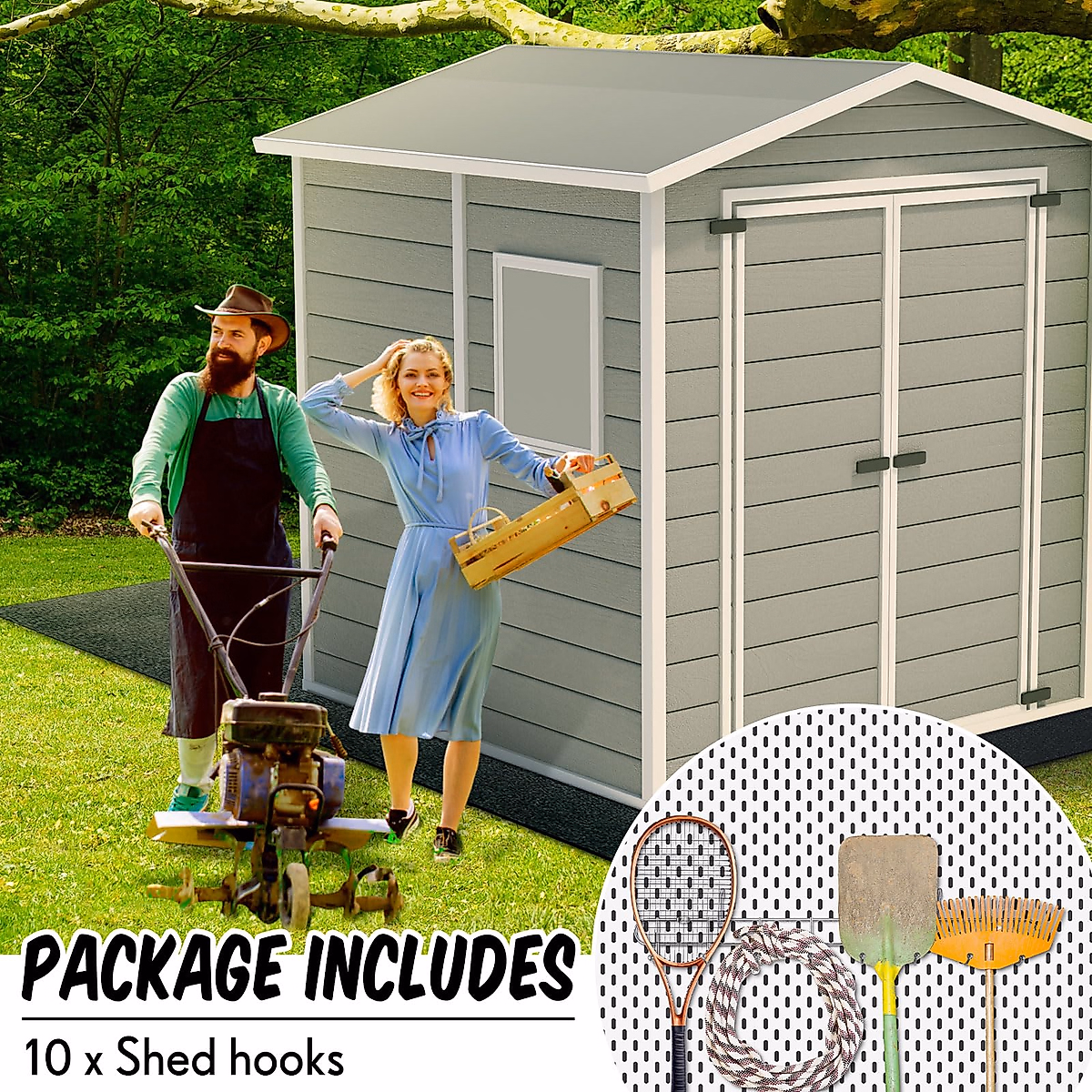 MorningRo 3 Pcs Shed Tool Organizer Garage Wall Organizer Storage Tool Hangers for Garage Wall Heavy Duty Individual Utility Hooks for Shed Garden Broom Rake Hanging Rack Holder