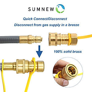 24 Feet 1/2-Inch Natural Gas Hose with Quick Connect Fitting for BBQ, Grill, Pizza Oven, Patio Heater and More NG Appliance, Propane to Natural Gas Conversion Kit - CSA Certified