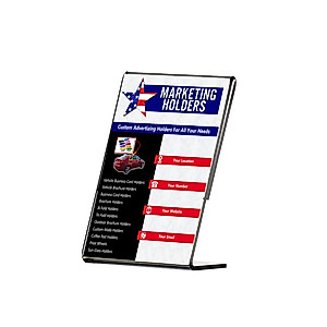 10 Pack Small Slanted Sign Holder 2.25" x 3.25" Clear Acrylic Name Tag Frame Deli Tags Table Reception Seating Placement Holders Sandwich Shops Countertop by Marketing Holders