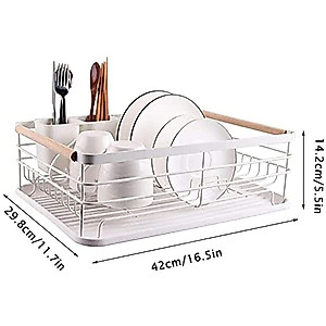 Plate Rack Draining Dish Rack 2-layer Drain Dish Rack Kitchen Dish Rack Drain Rack Household Dish Rack Sink Shelf Pan Plate Holder (Color : White-b)