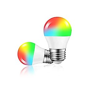 DOGAIN Small Smart Light Bulbs E26 Base A15 RGB Color Changing Light Bulb Compatiple with Alexa Google Home, WiFi LED Light Bulb Dimmable 500LM 40W Equivalent(Only 2.4GHZ), 2 Pack