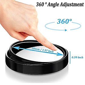 OBTANIM 4 Pack Blind Spot Car Mirror 2 Inch Angle Adjustable HD Glass Round Side Rear View Convex Accessories with Frame for Car SUV Trucks Motorcycles