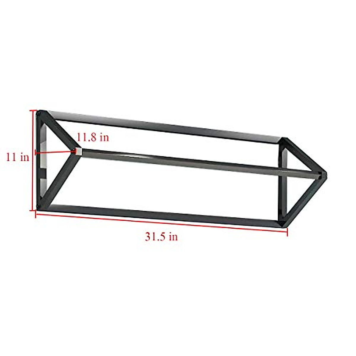 MDEPYCO Creative Triangle Display Garment Racks in Boutique Clothing Stores, Wall-Mounted Hanging Clothes Shelf in Home, Towel Racks for Bathroom Storage (Black, 31.5" L)