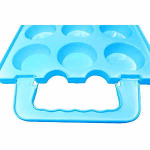 DuraCasa Cupcake Carrier, Cupcake Holder | Premium Upgraded Model Holds Cupcakes Steadier | Store up to 36 Cupcakes or Muffins | Stacking Cupcake Storage Container | Use 1,2, or 3 Tiers (Blue)