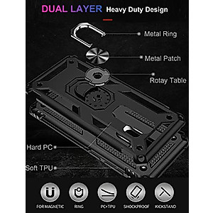 LUMARKE Galaxy S9 Case,Military Grade 16ft. Drop Tested Dual Layered Heavy Duty Cover with Magnetic Ring Kickstand Compatible with Car Mount Holder,Protective Phone Case for Samsung Galaxy S9 Black