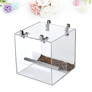 POPETPOP No Mess Bird Feeder for Cage with Hooks - Parrot Feeder Cage Accessories Supplies for Parakeet Canary Cockatiel Finch