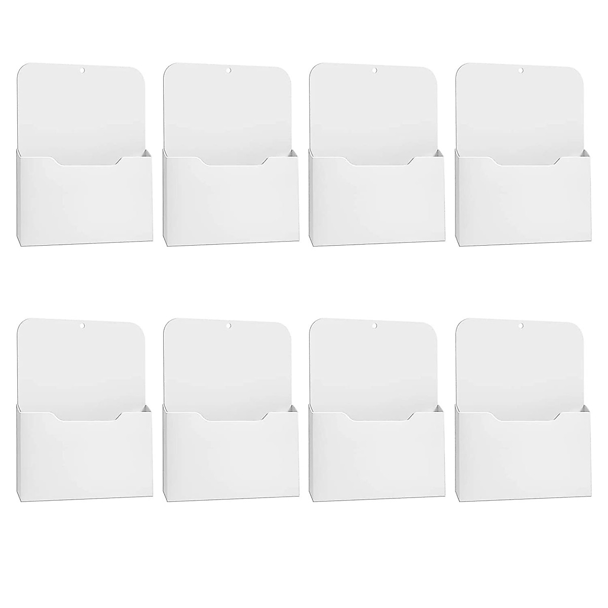 Nisorpa 8 Pack Magnetic File Holder Magnetic File Pocket Refrigerator Storage Pocket Magnetic Label Holders Letter Size Hanging Paper File Organizer for Office Whiteboard Hanging(Large)