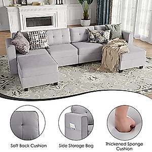 Soohow SF002-3SEAT-U Sofas, 3-Seat U-Shaped, Grey