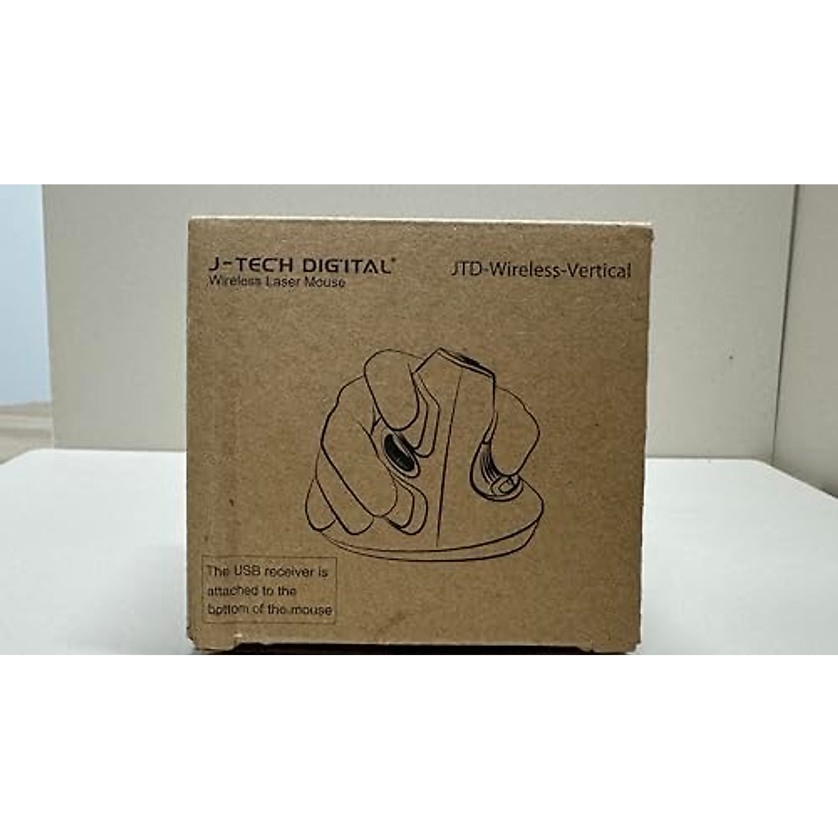 J-Tech Digital Scroll Endurance Mouse Ergonomic Vertical USB Mouse with Adjustable Sensitivity (600/1000/1600 DPI), Removable Palm Rest & Thumb Buttons - Reduces Hand/Wrist Pain (Style 1)