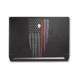 MightySkins Skin Compatible with Alienware M17 R5 (2022) Full Wrap Kit - Thin Red Line | Protective, Durable, and Unique Vinyl Decal wrap Cover | Easy to Apply & Change Styles | Made in The USA