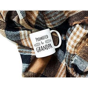 Pregnancy Announcement For Grandparents Coffee Mugs - Grandma To Be & Grandpa to Be 11 oz Mugs - Great Pregnancy Reveal Idea For Baby Announcement - Mug Set - Promoted to Grandma & Grandpa