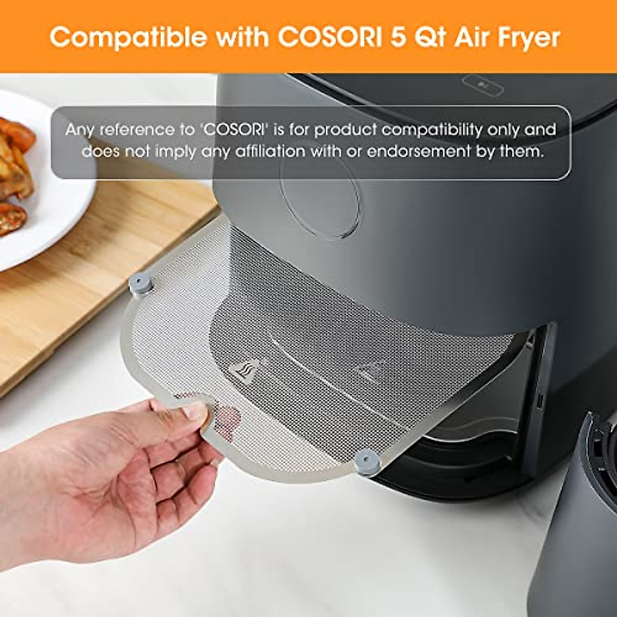 Aieve Air Fryer Splatter Screen Guard, Air Fryer Accessories for COSORI Air Fryer 5 Qt/Ninja Speedi Air Fryer