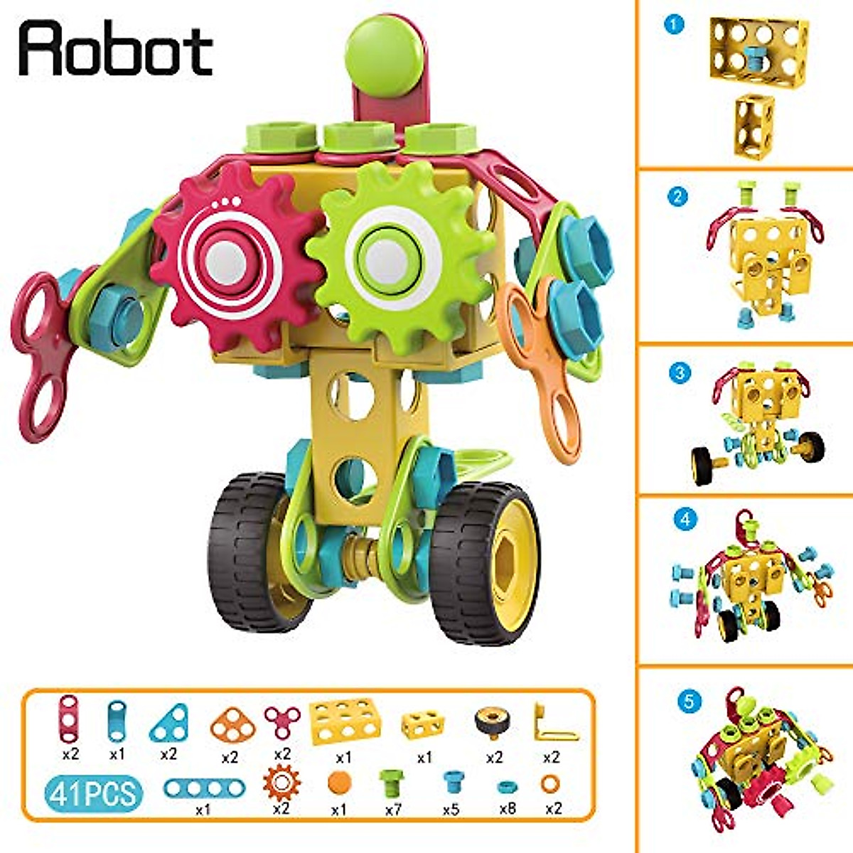 Contixo ST3 Kids Toys - 223 PCs 3D Building Blocks STEM Construction Playboards Creativity, Imagination, Recreational, Educational for Children Toddler, 3+ Year Old Boys and Girls