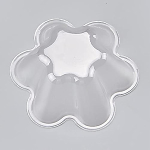 SOUJOY 100 Pack Ice Cream Cup, 8.5Oz Clear Flower Shape Appetizer Bowl, Disposable Plastic Dessert Serving Bowl for Sundae, Chocolate, Appetizers