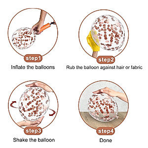 Rose Gold Confetti Balloons - 50 Pcs 12 In White and Rose Gold Latex Balloons,Rose Gold Metallic Balloons for Birthday Wedding Engagement Bridal Shower Bachelorette Party Decorations