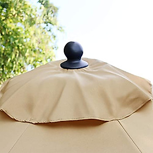 Sunnyglade 9Ft Patio Umbrella Outdoor Table Umbrella with 8 Sturdy Ribs (Tan)