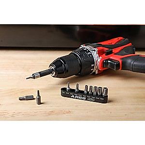 ARES 31004-10-Piece 5-Point Torx Plus Tamper Proof Security Bit Set - 25mm Length S2 Steel Precision Machined Security Bits - Storage Rail Included
