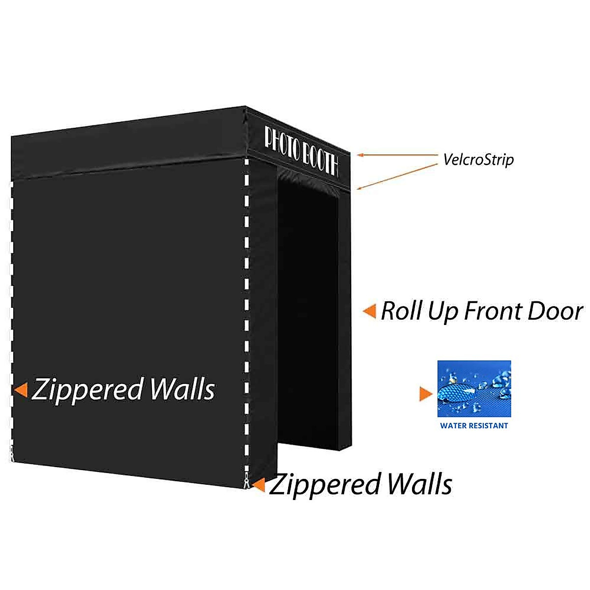Impact Canopy 5' x 5' Pop-Up Portable Photo Booth Tent Studio with Roller Bag, Black