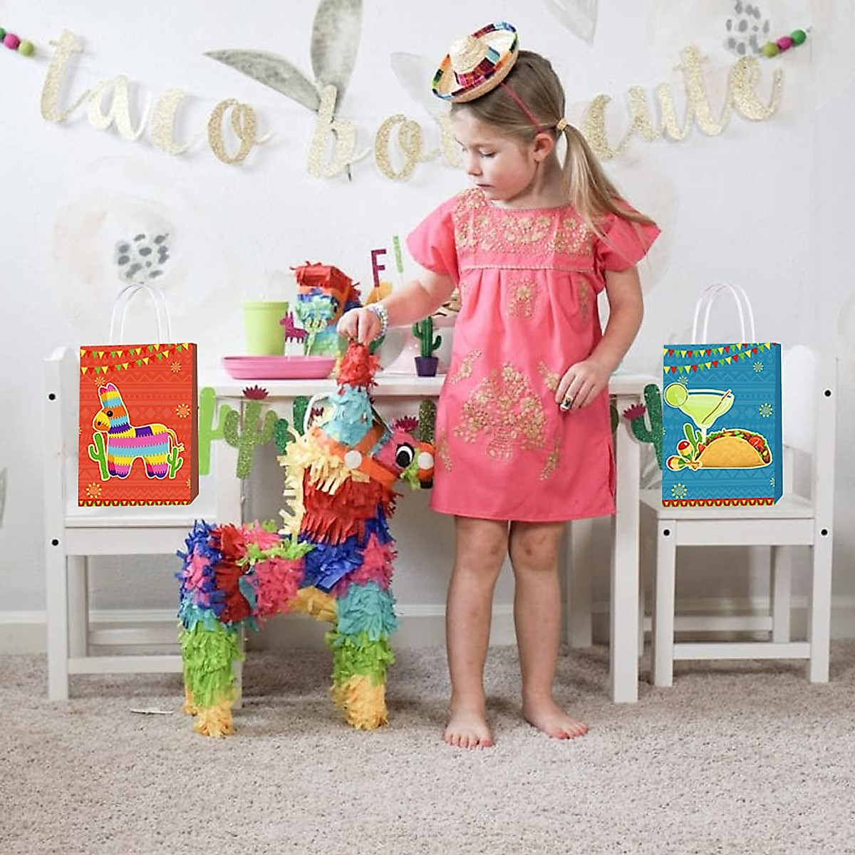 12 Pack Fiesta Party Favor Bags Cinco De Mayo Mexican Themed Birthday Baby Shower Bridal Shower Party Supplies