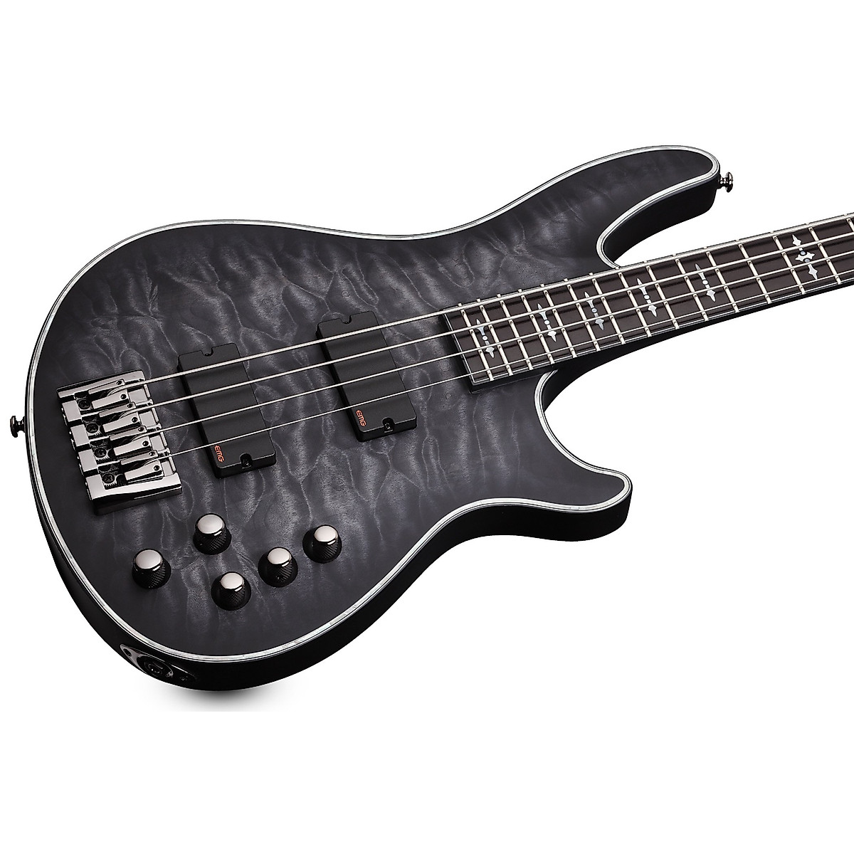 Schecter Hellraiser Extreme-4 4-String Bass Guitar, See-Thru Black Satin