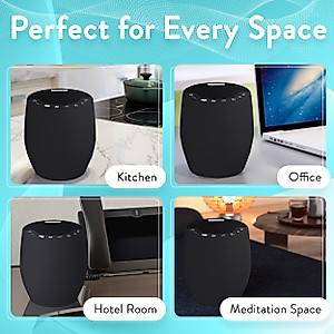 Serene Evolution White Noise Machine for Adults Sleeping or Baby, White Noise Machine for Office Privacy & Noise Cancelling, Sleep Music Machine for Adults, Fan, Ocean, Rain Sounds (60 Sounds, Black)