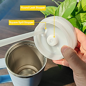 HOMDSG Silicone Spill Stopper Set, Compatible with Stanley Cup 1.0 40oz & 30oz, Accessories Including Straw Cover Cap, Square Leak Stopper and Round Lid Stopper Plug, White