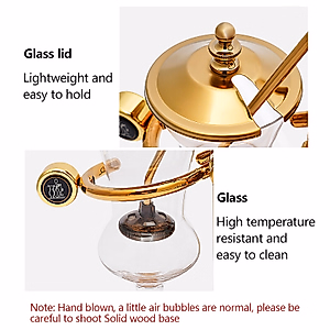 GXFCHYL Belgian Belgium Luxury Royal Family Balance Syphon Siphon Coffee Maker Retro Coffee and Tea Maker Gold Syphon Coffee Brewer 400ML (Gold)