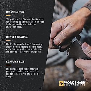 Work Sharp Compact Pivot Plus Knife Sharpener, Compact Pocket Knife and Fish Hook Sharpener