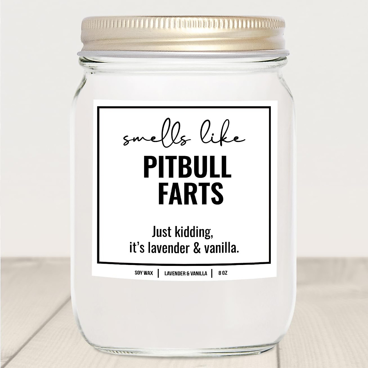 YouNique Designs Smells Like Pitbull Farts Soy Candle Gifts for Pitbull Lovers - Pit Bull Mom Gifts for Women - Pitbull Mom Gifts Dog Farts Candle 8oz - Gifts for Dog Lovers (Lavender & Vanilla)
